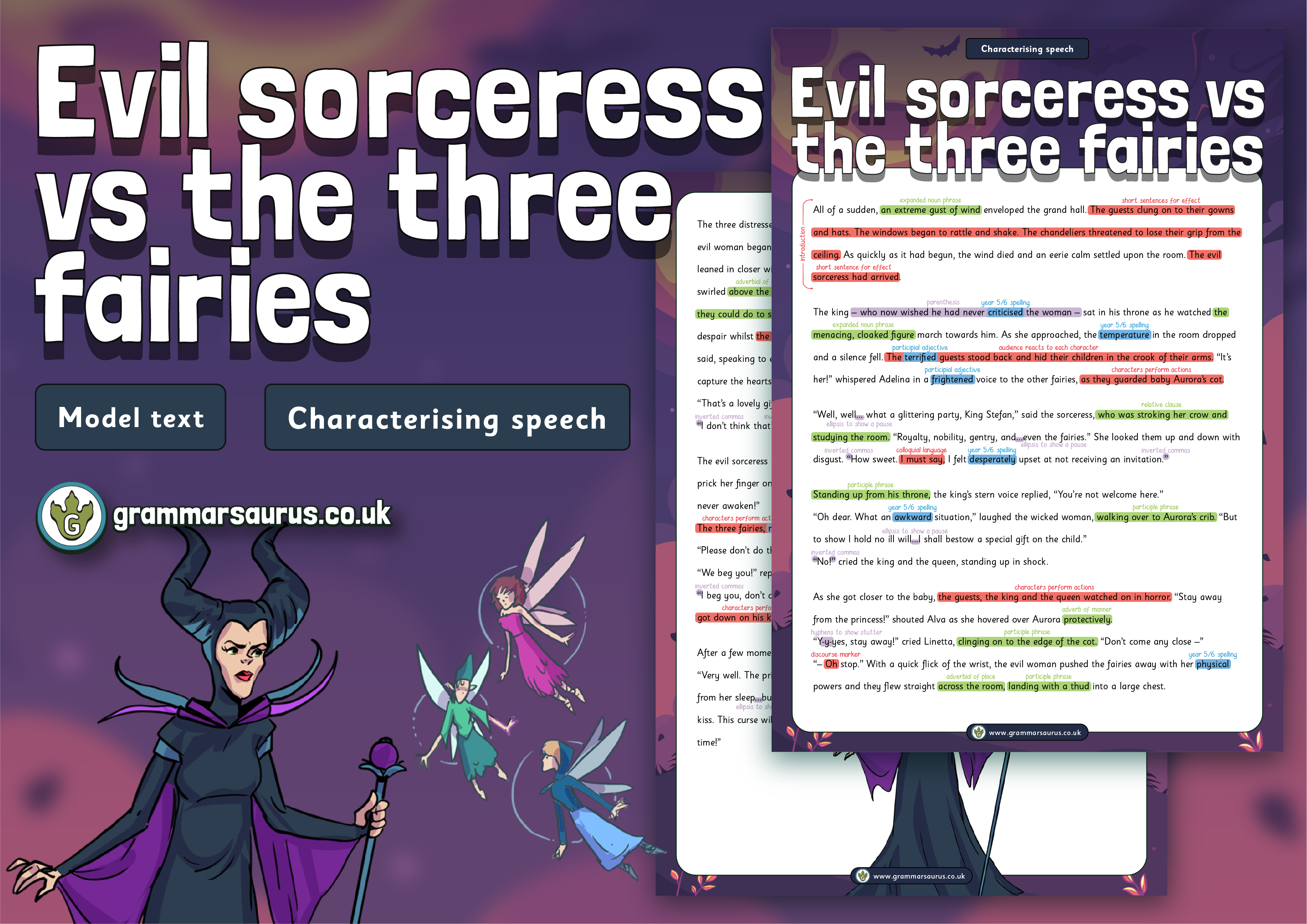 Year 5 Model Text – Characterising speech – Evil Sorceress vs the three ...