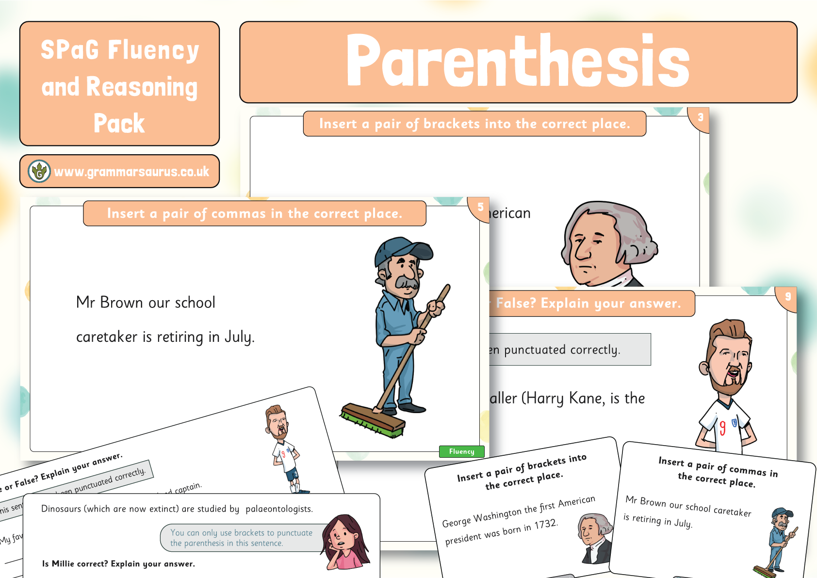 SPaG Fluency & Reasoning Pack – Parenthesis - Grammarsaurus