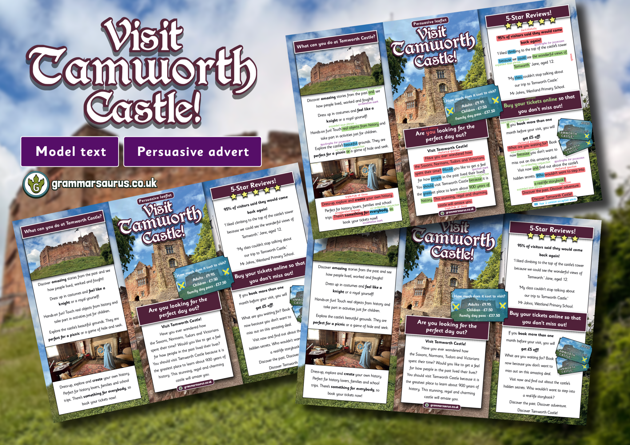Year 2 Model Text - Persuasive advert - Visit Tamworth Castle ...