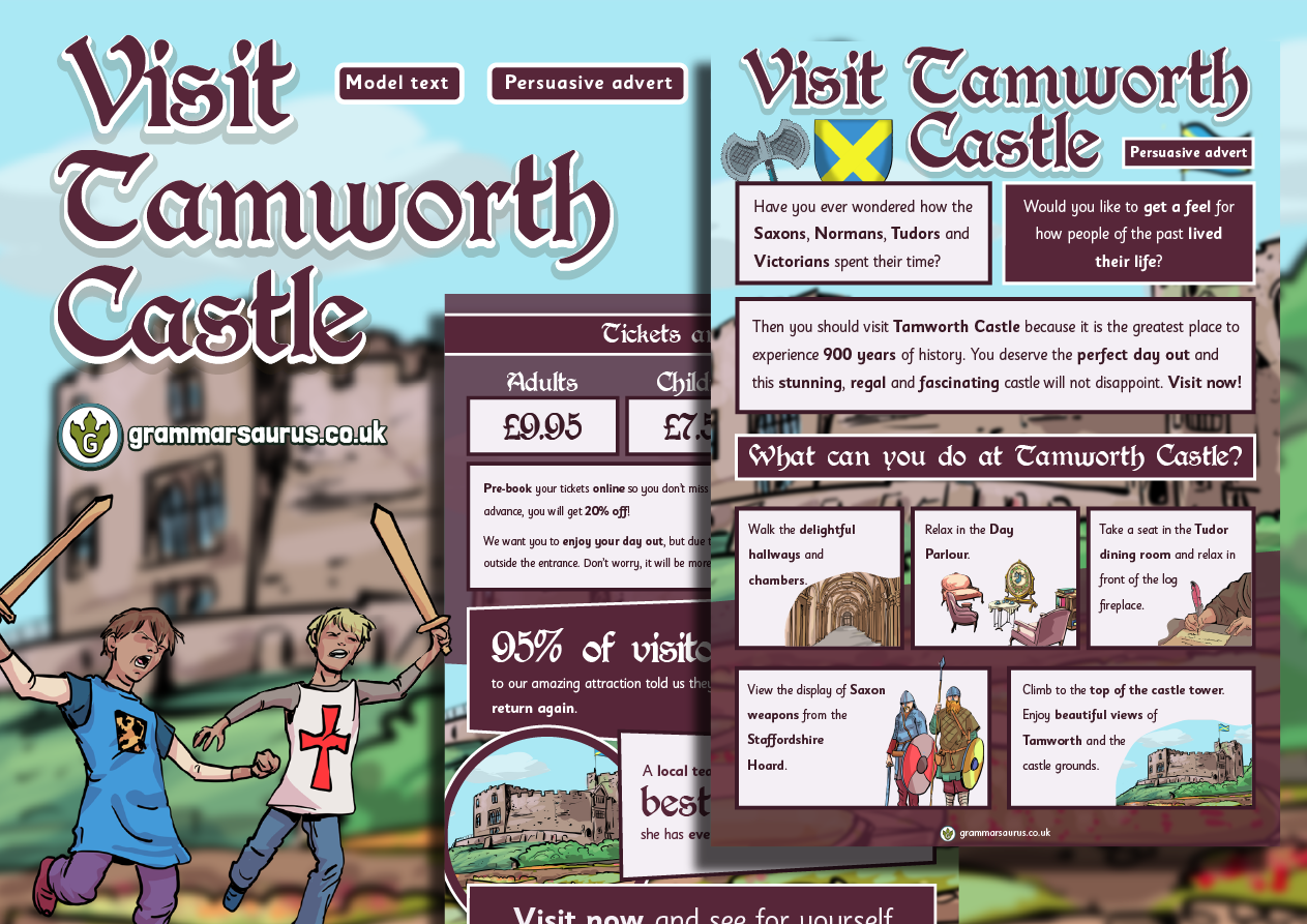 Year 2 Model Text - Persuasive advert - Visit Tamworth Castle ...