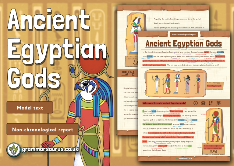 Year 4 Model Text - Non-chronological report – Ancient Egyptian Gods ...