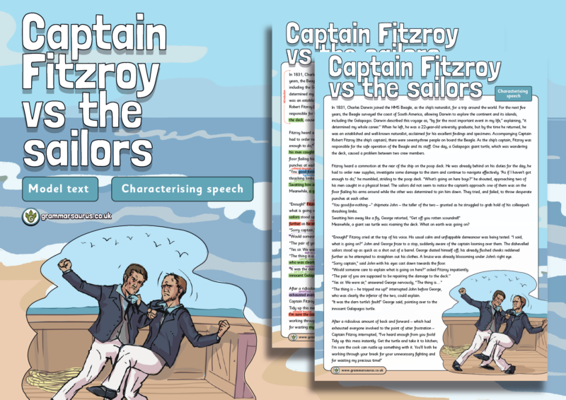 Year 6 Model Text – Characterising speech – Captain Fitzroy vs the ...