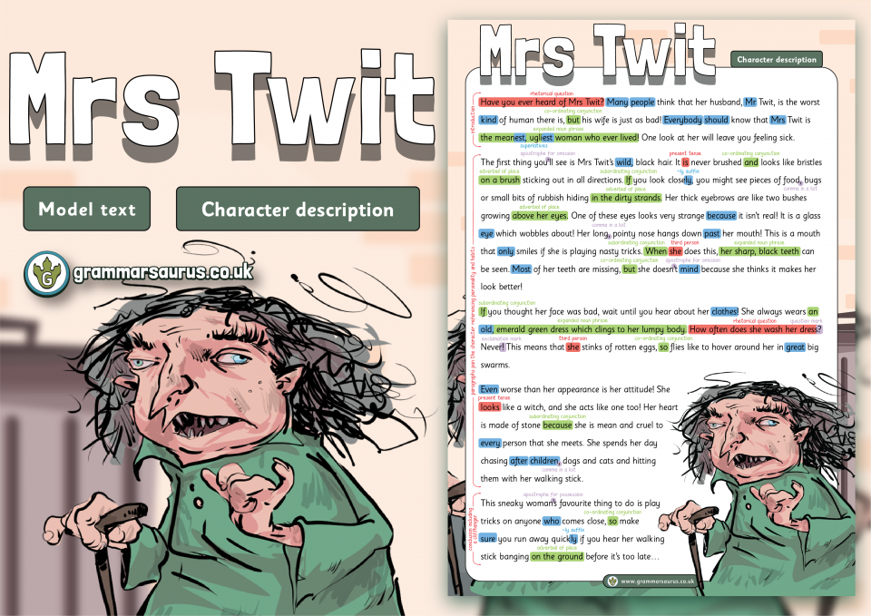 Y2 Narrative - Character description - Grammarsaurus