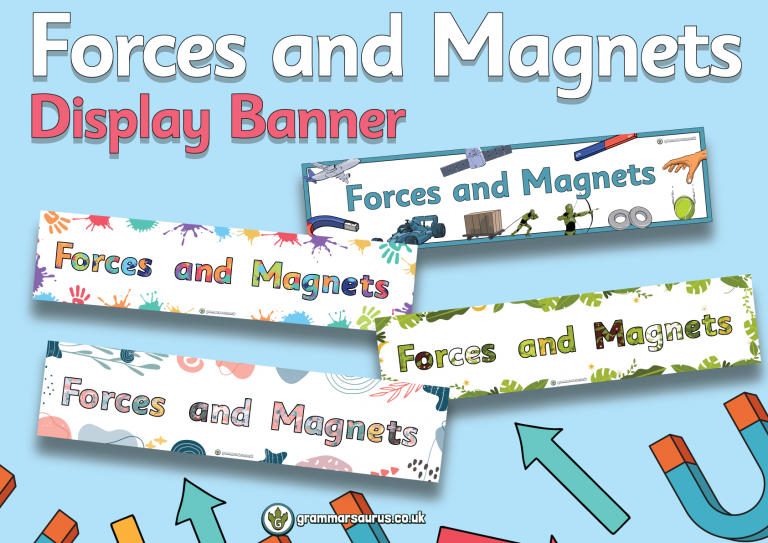 Science - Forces and Magnets - Display Banner - Grammarsaurus