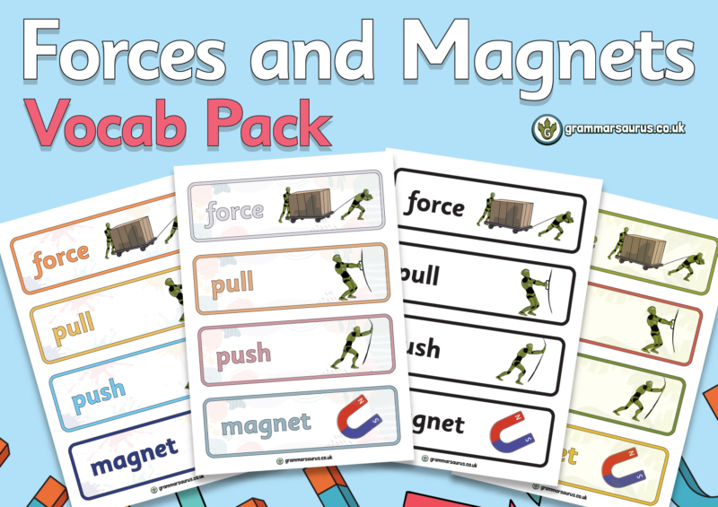 Science - Forces and Magnets - Vocab Pack - Grammarsaurus