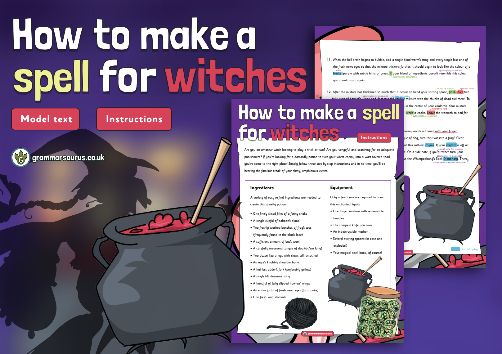 Year 6 Model Text – Instructions – How to make a spell for witches ...