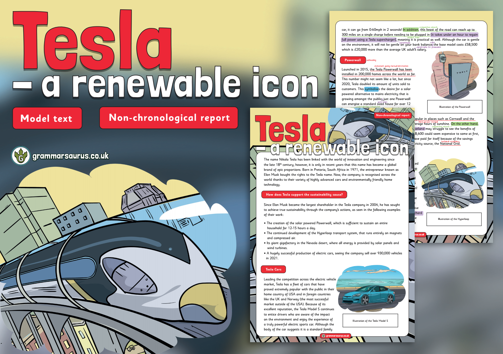 Year 6 Model Text - Non-chronological report - Tesla – a renewable icon ...