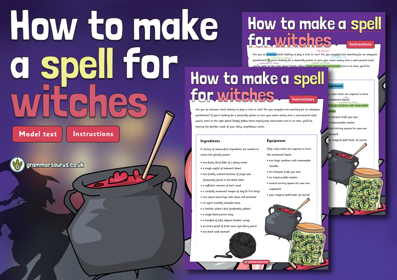 Year 6 Model Text – Instructions – How to make a spell for witches ...