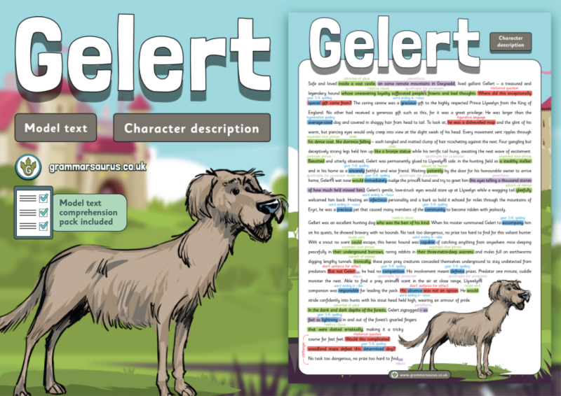Year 5 Model Text – Character description – Gelert - Grammarsaurus