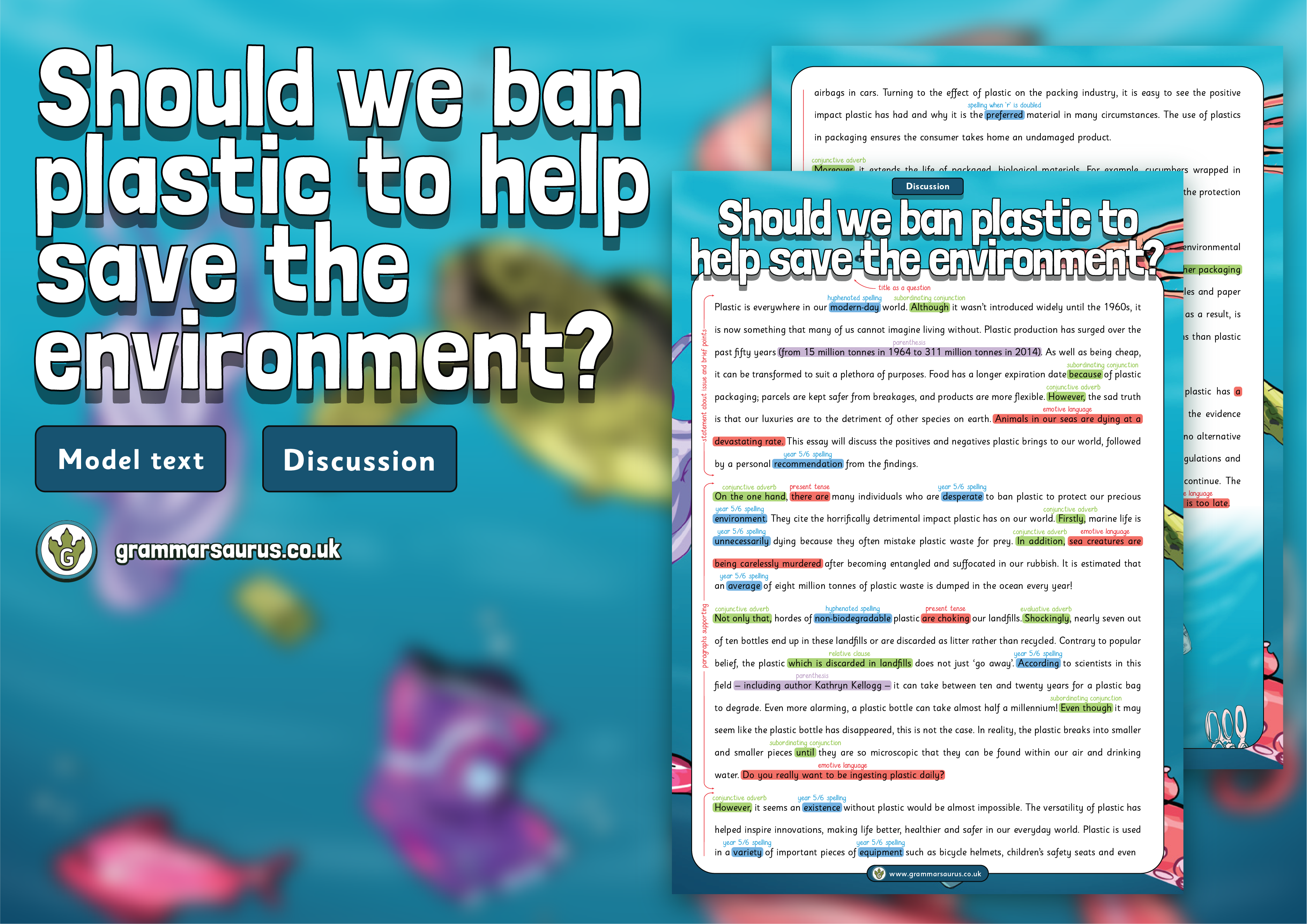 Year 5 Model Text – Discussion – Should we ban plastic to help save the ...