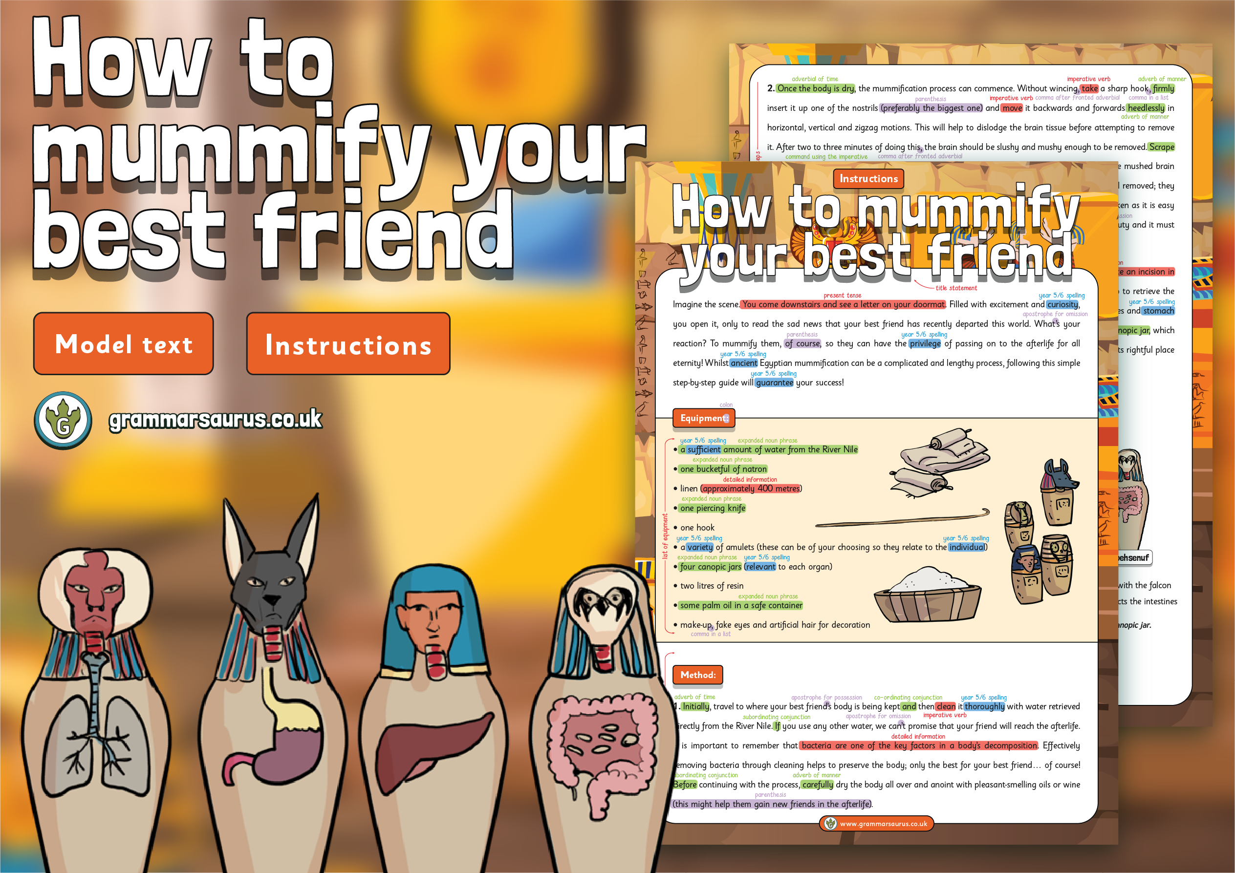 Year 6 Model Text - Instructions – How to mummify your best friend ...