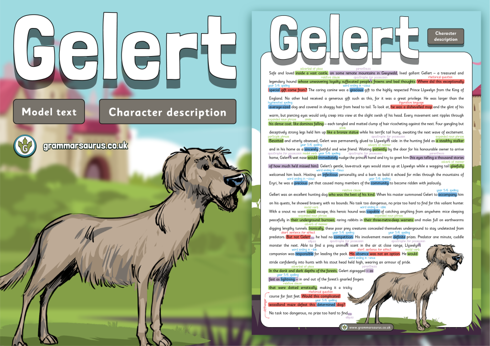 Y5 Narrative - Character description - Grammarsaurus