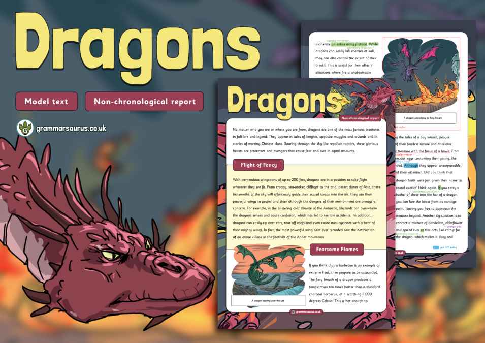 Year 4 Model Text Non chronological Report Dragons Gbsct P4 3rd 