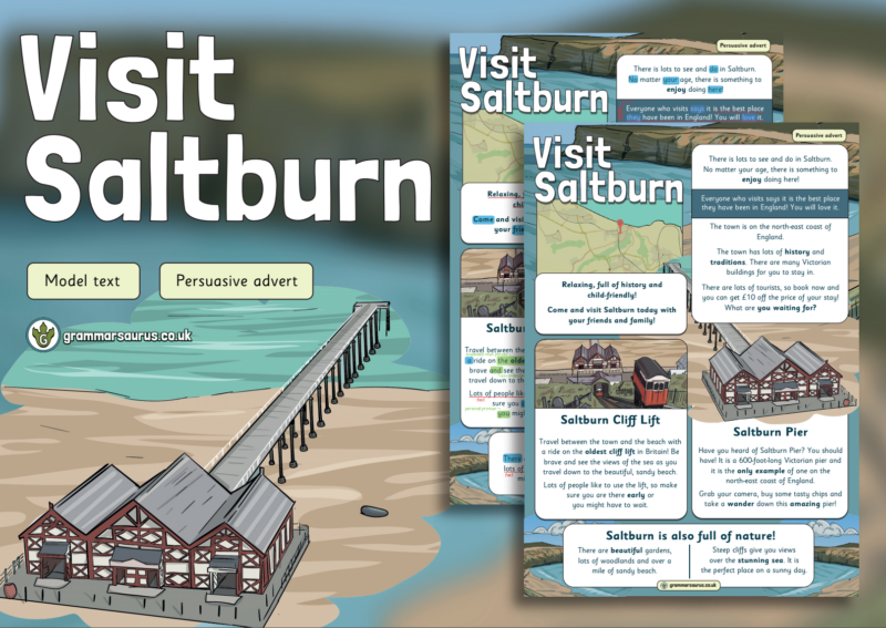 Year 1 Model Text – Persuasive advert – Visit Saltburn - Grammarsaurus