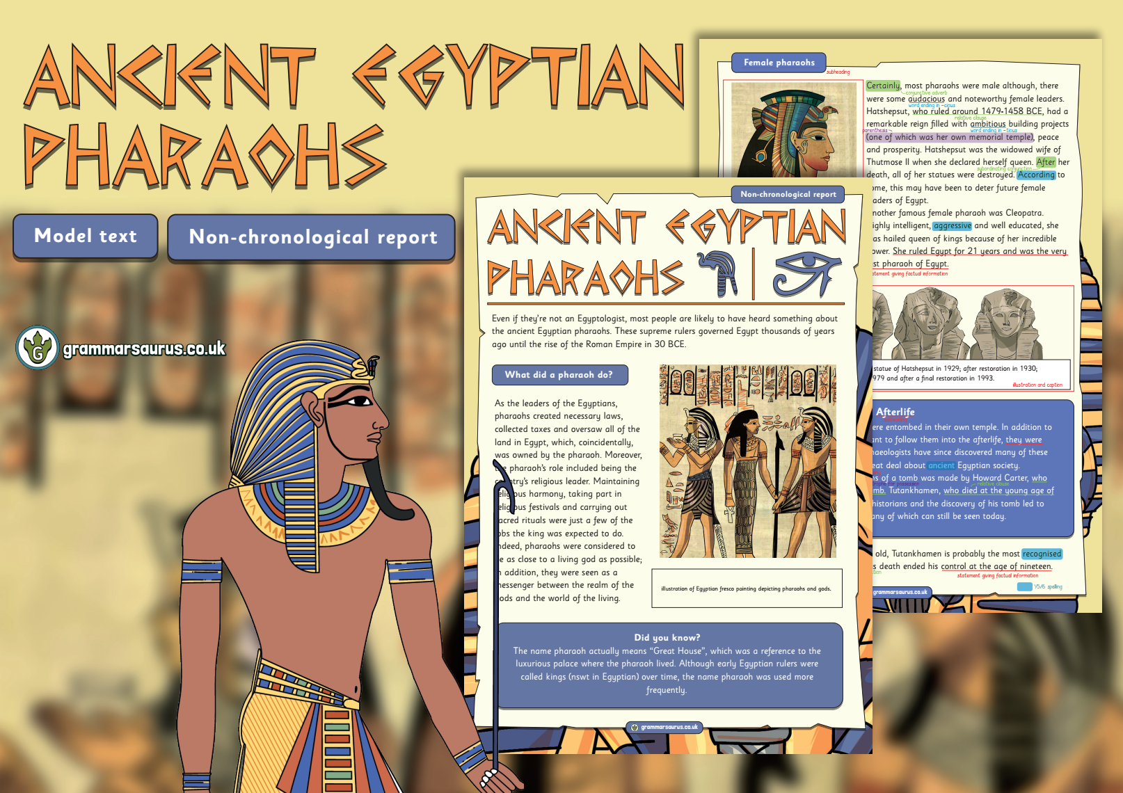 Year 5 Model Text – Non-chronological report – Ancient Egyptian ...