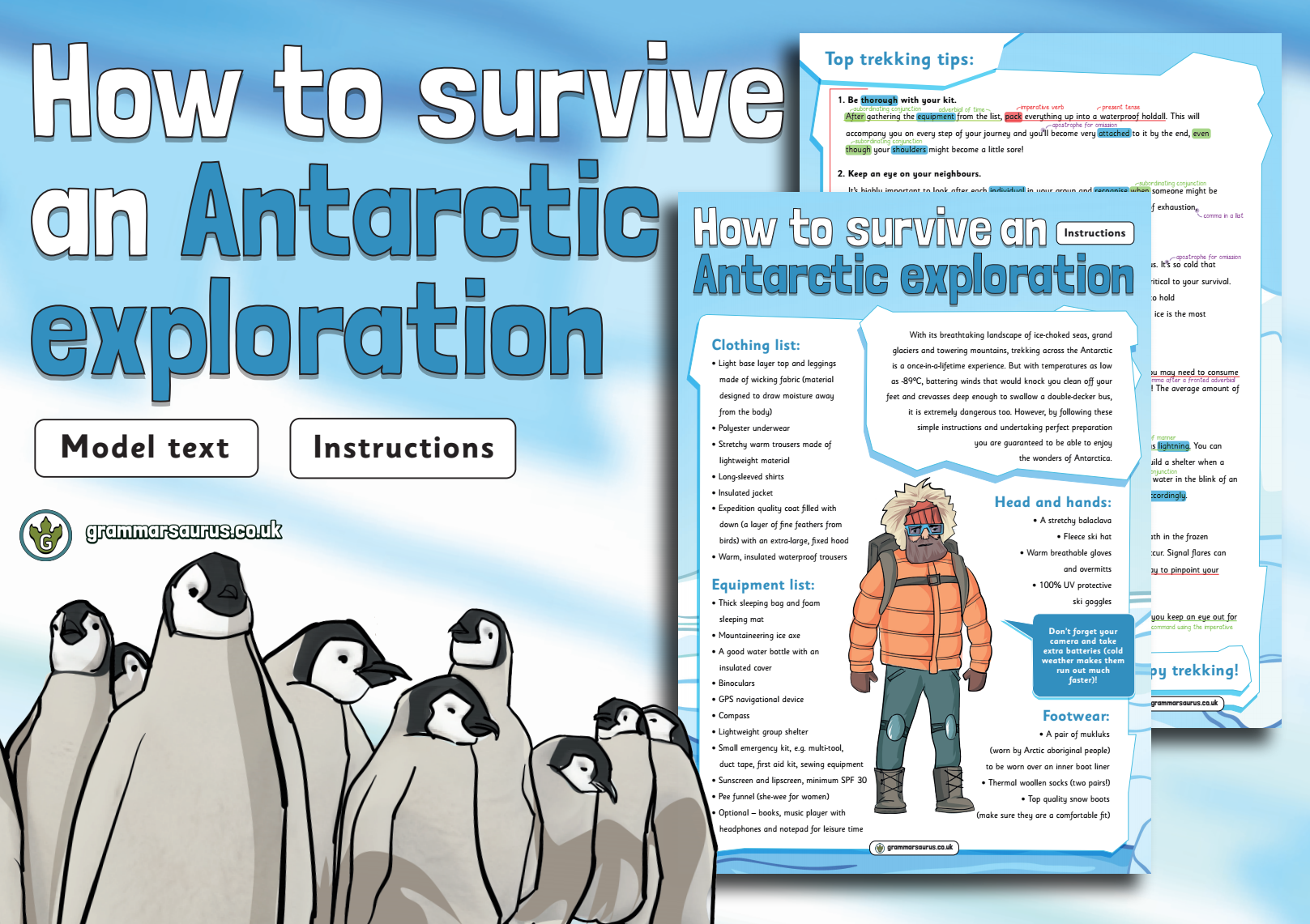 Year 6 Model Text – Instructions – How to survive an Antarctic ...