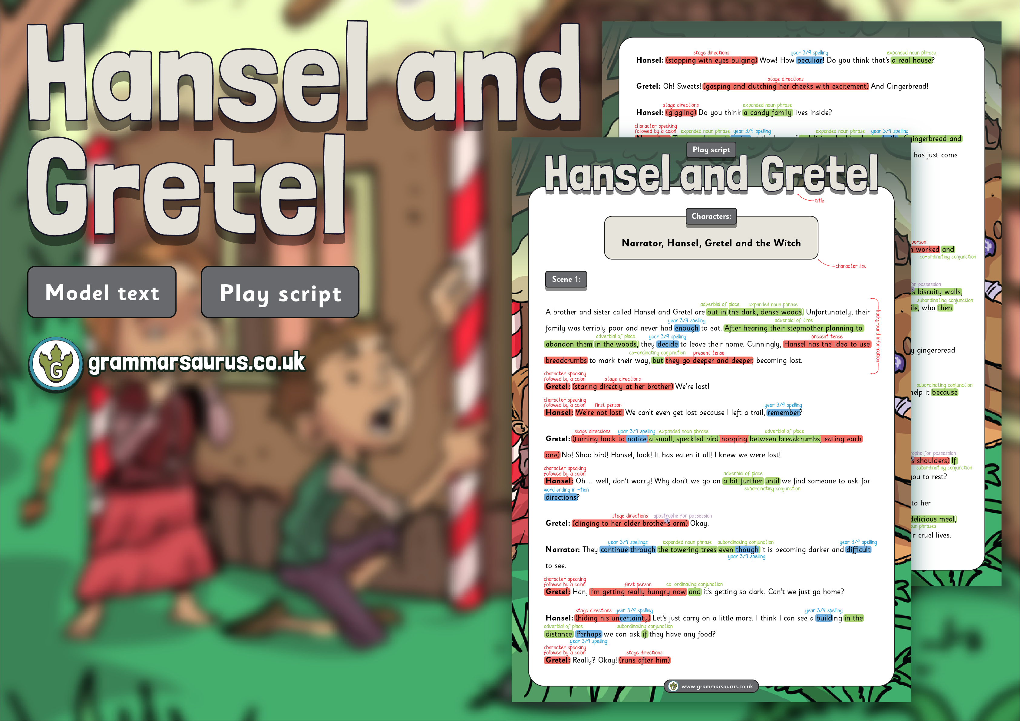 Year 3 Model Text – Play script – Hansel and Gretel ( gbsct P3 , Grade ...