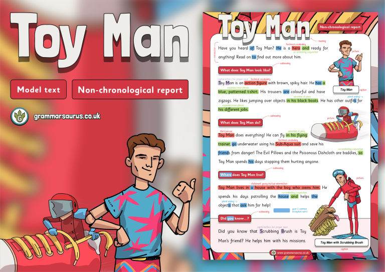 Year 1 Model Text – Non-chronological report – Toy Man - Grammarsaurus