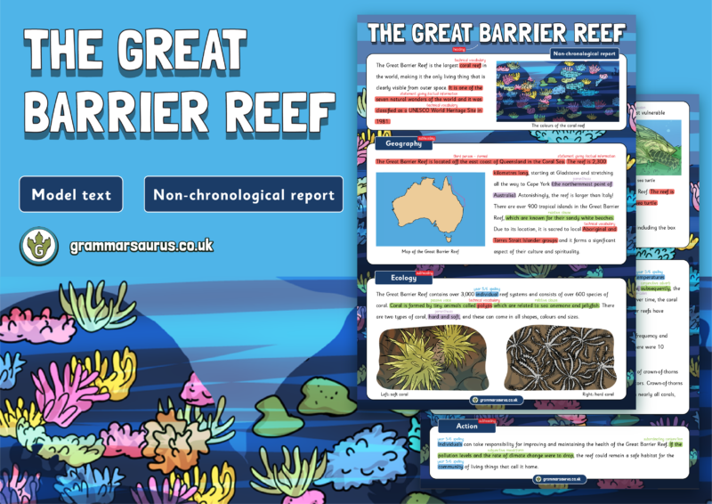 Year 6 Model Text – Non-chronological report – The Great Barrier Reef ...