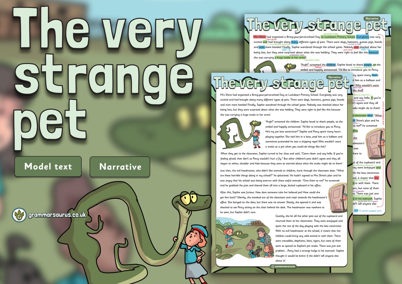 Year 2 Model Text – Narrative – The very strange pet - Grammarsaurus