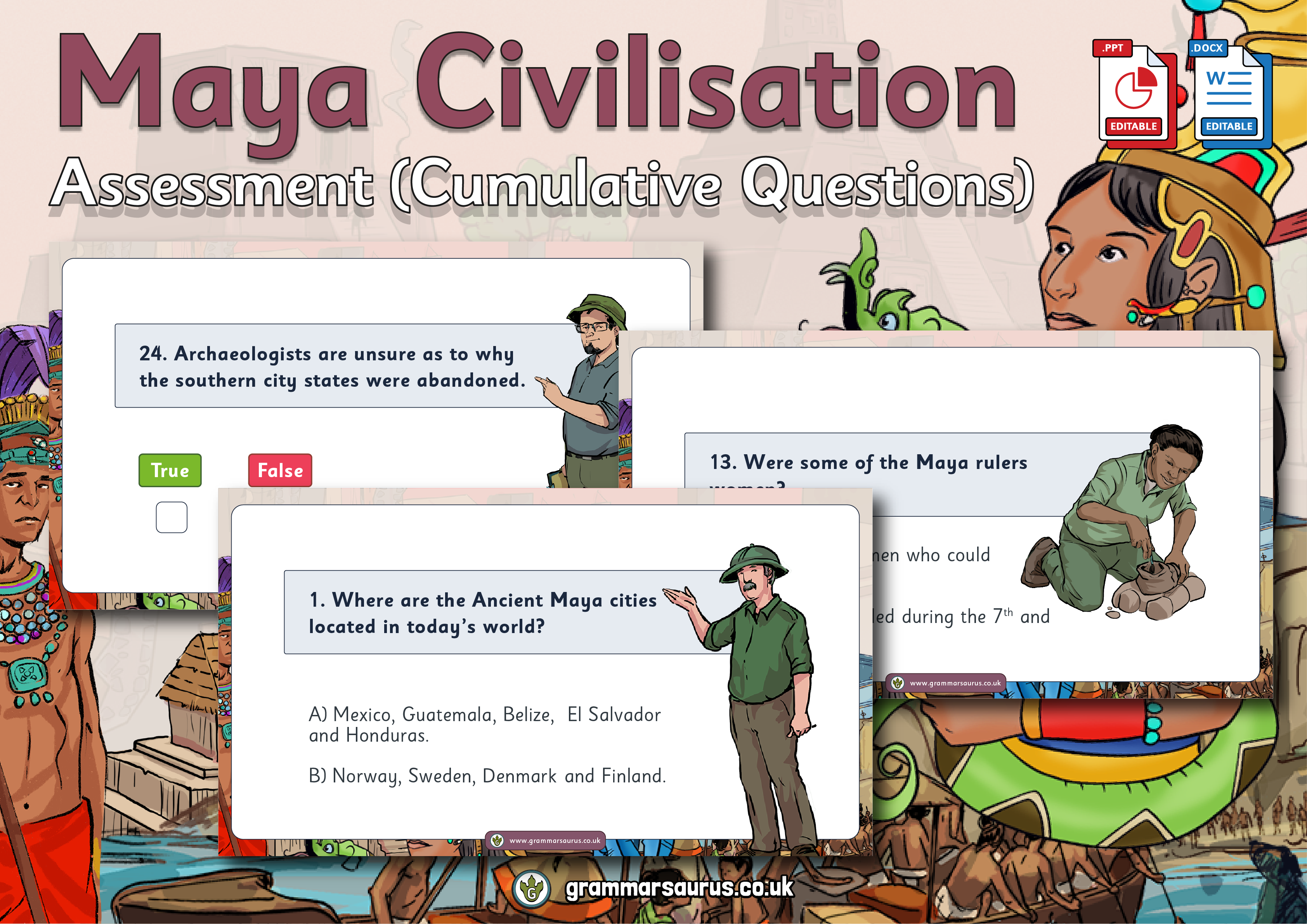 Year 5 History - Maya Civilisation - Assessment (Cumulative Questions ...