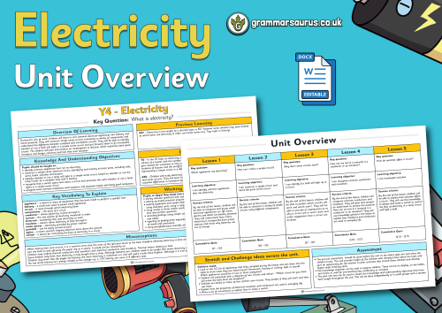 Year 4 Science - Electricity - Unit Overview - Grammarsaurus