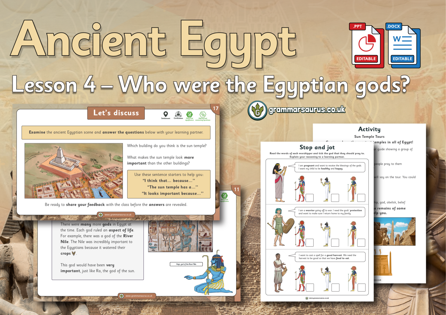 Year 3 History - Ancient Egypt - Who were the Egyptian gods? Lesson 4 ...