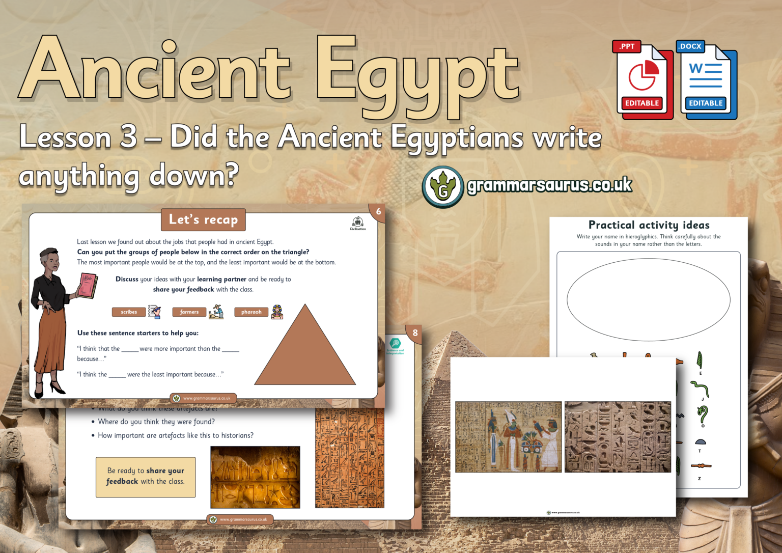 Year 3 History - Ancient Egypt - Did the Egyptians write anything down ...