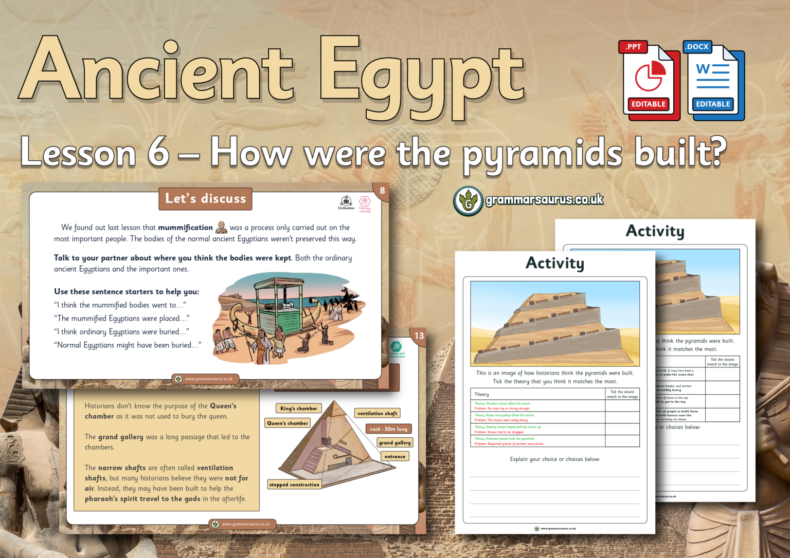 Year 3 History - Ancient Egypt - How were the pyramids built? Lesson 6 ...