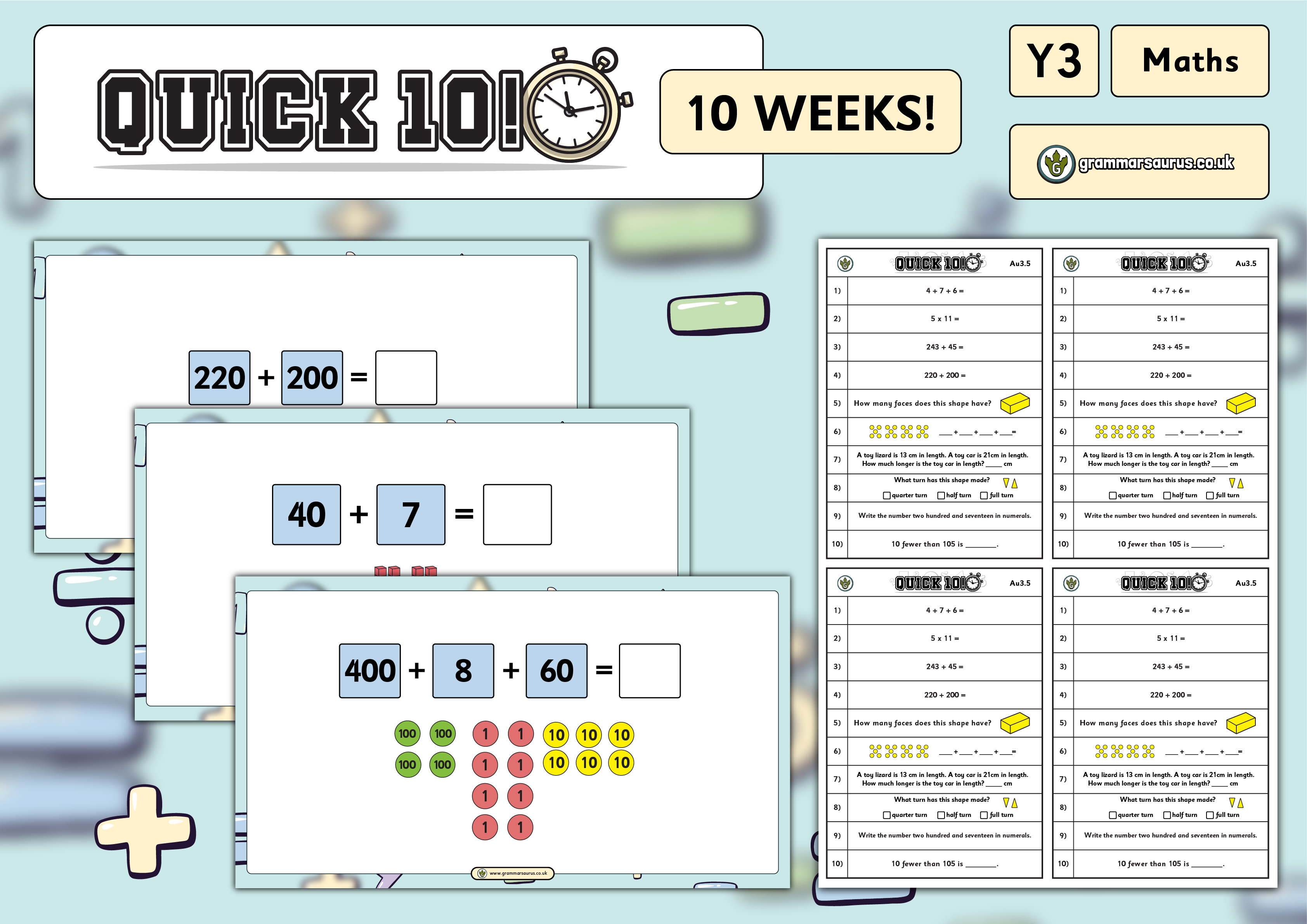 Year 3 Autumn - Quick 10 - Grammarsaurus