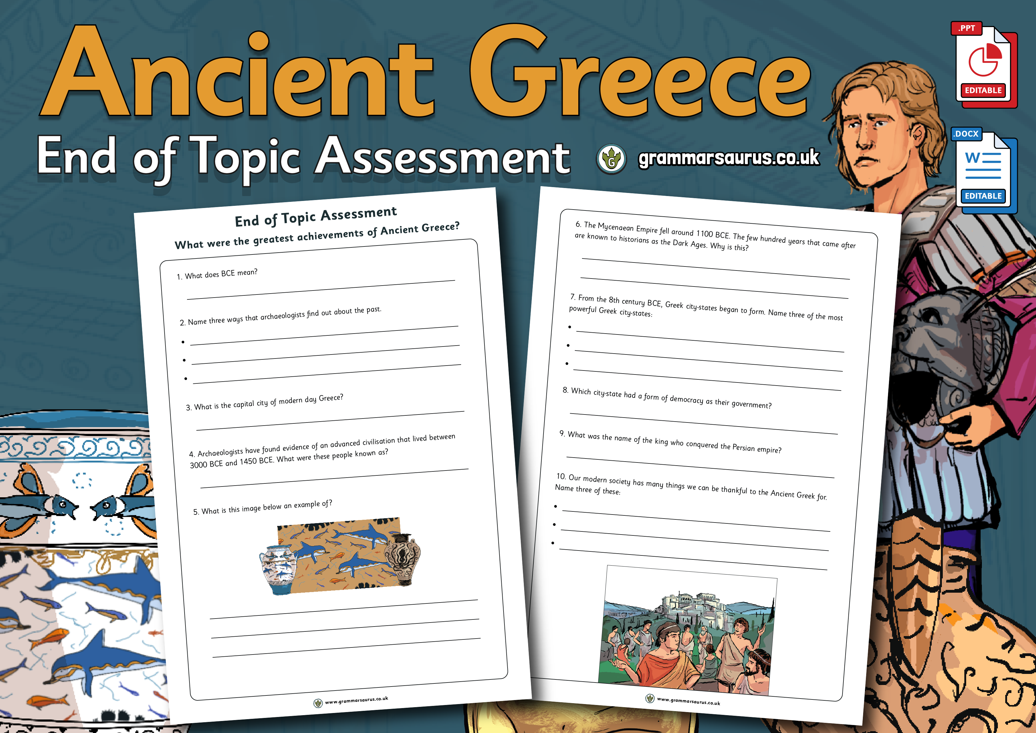 Year 4 History - Ancient Greece - End-of-Topic Assessment - Grammarsaurus