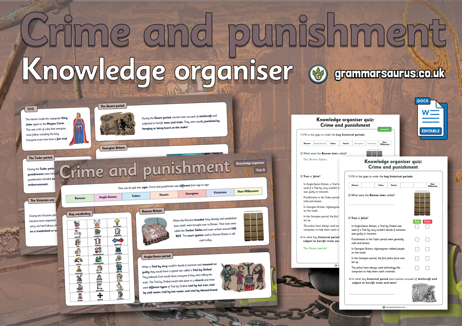 Year 6 History – Crime and Punishment – Knowledge Organiser - Grammarsaurus