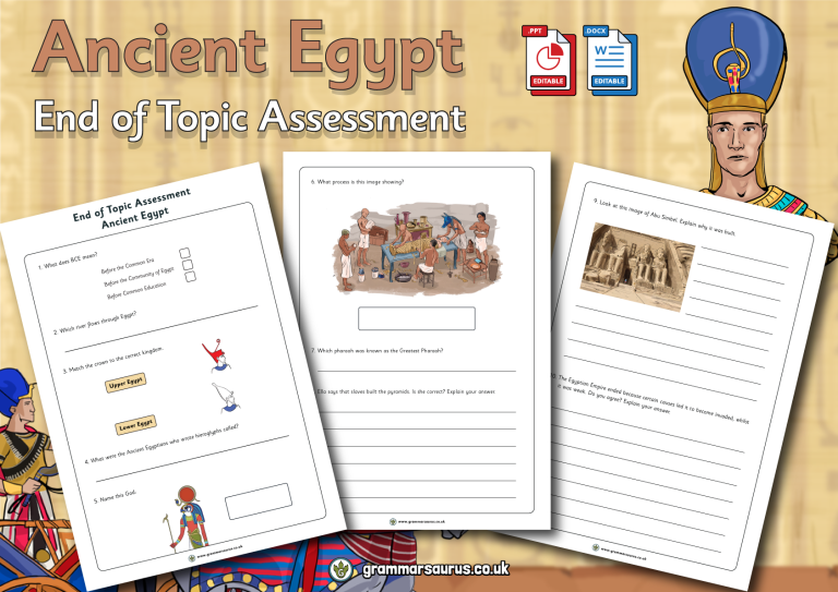 Year 3 History – Ancient Egypt – End of Topic Assessment - Grammarsaurus
