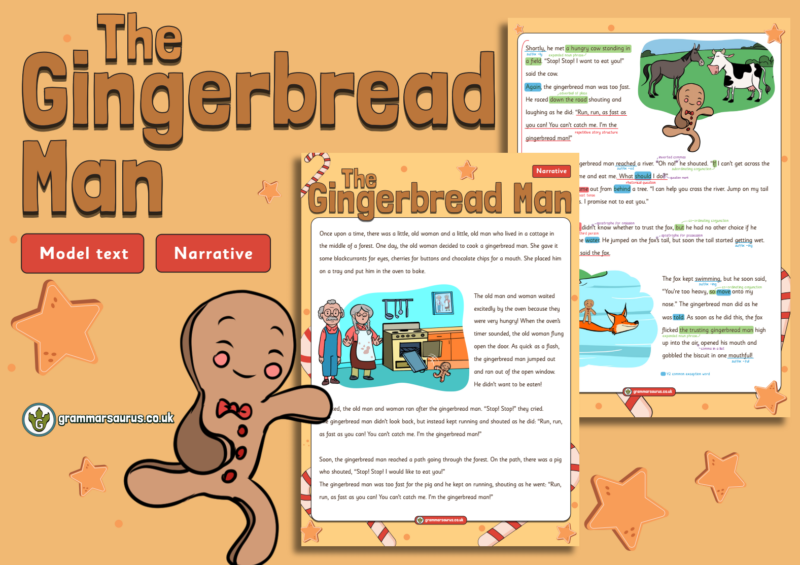 Year 2 Model Text – Narrative – The Gingerbread Man - Grammarsaurus