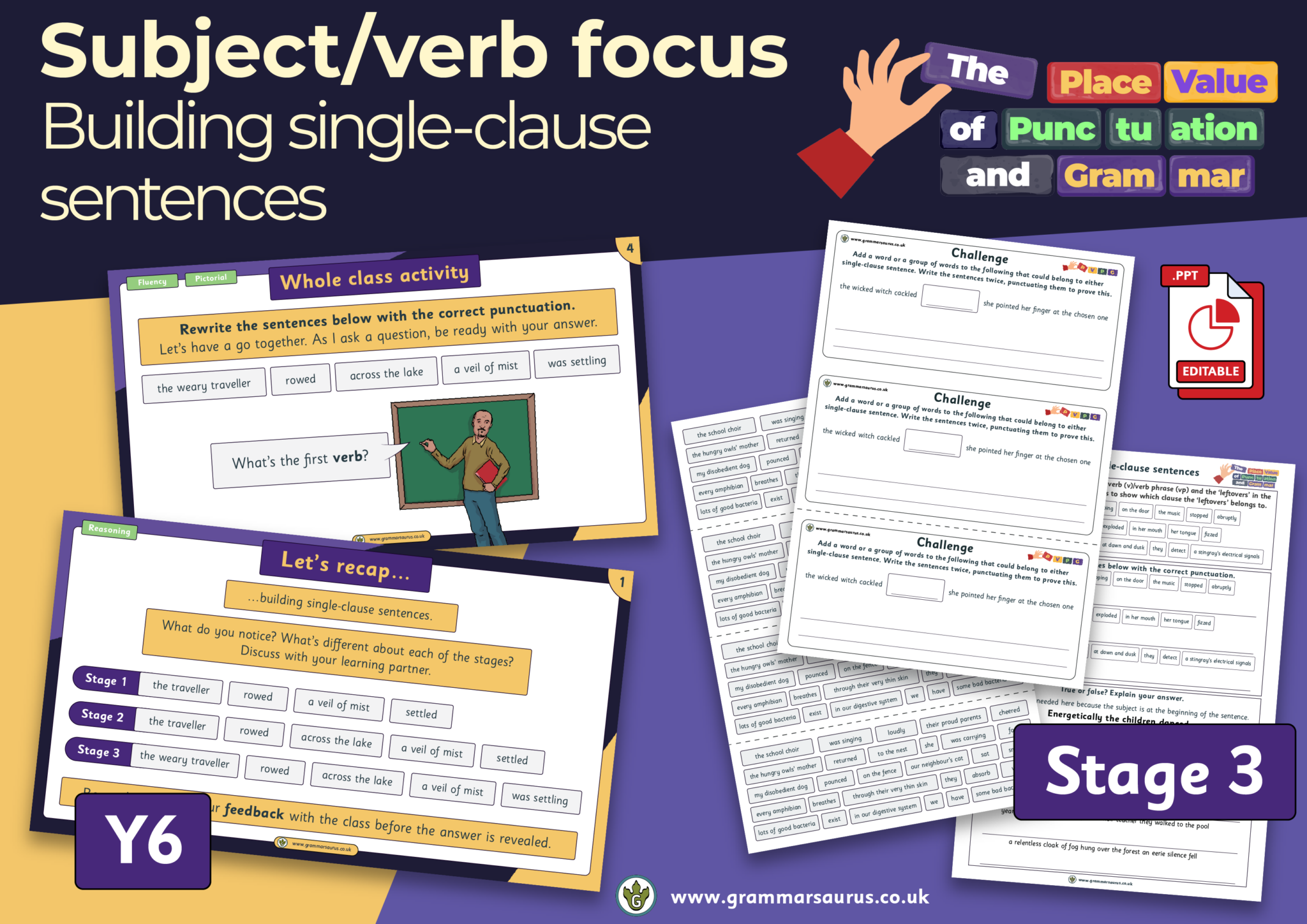 Year 6 The Place Value of Punctuation and Grammar - Subject/verb focus ...