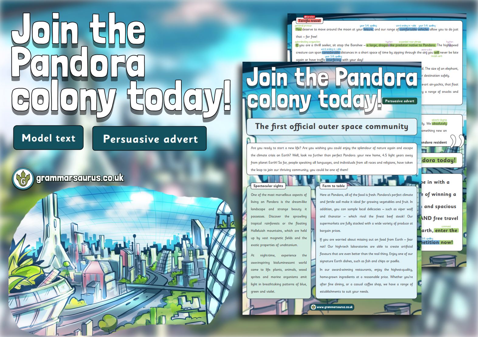 Year 6 Model Text – Persuasive advert – Join the Pandora colony today ...