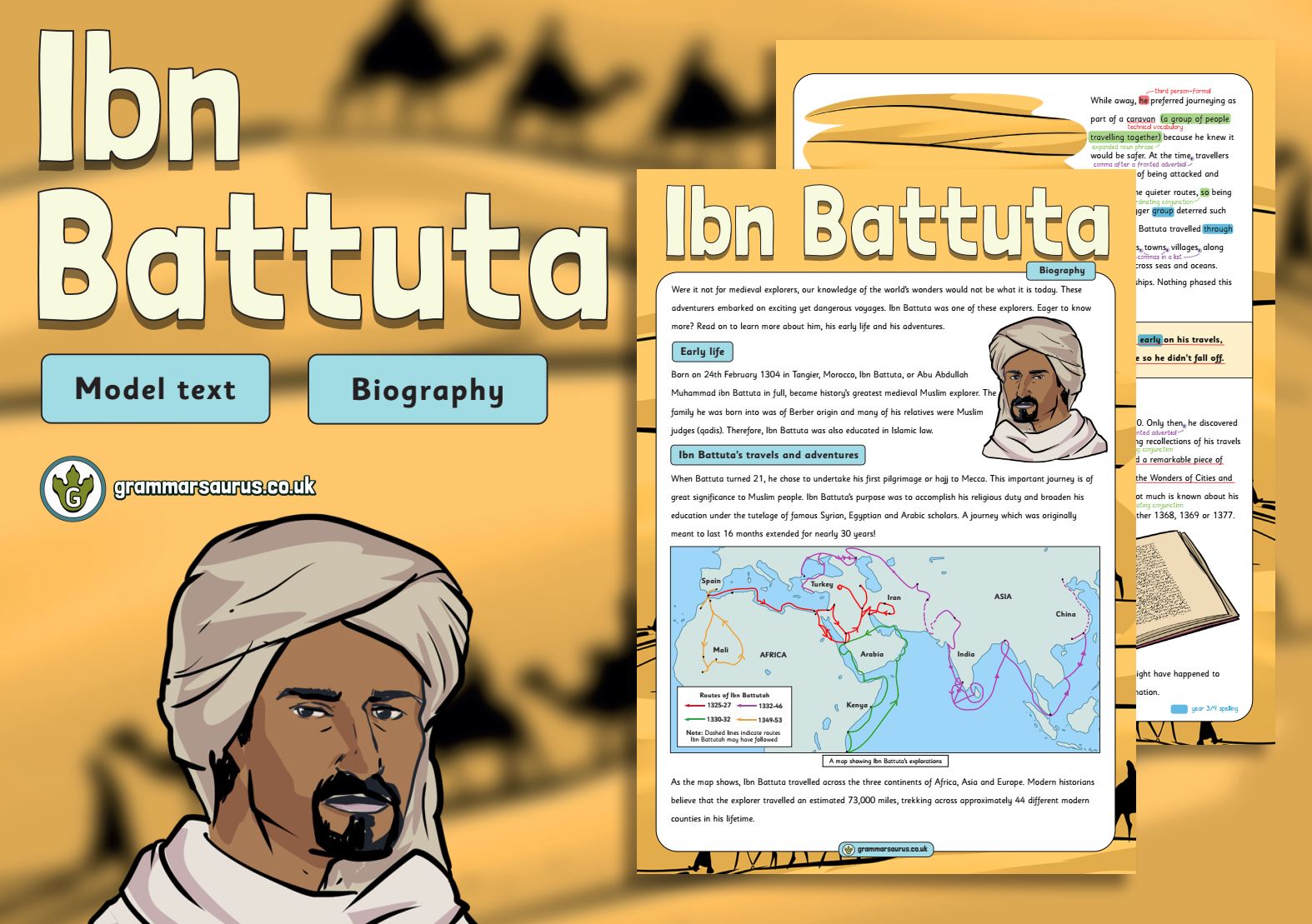 Year 4 Model Text – Non-chronological report – Ibn Battuta - Grammarsaurus