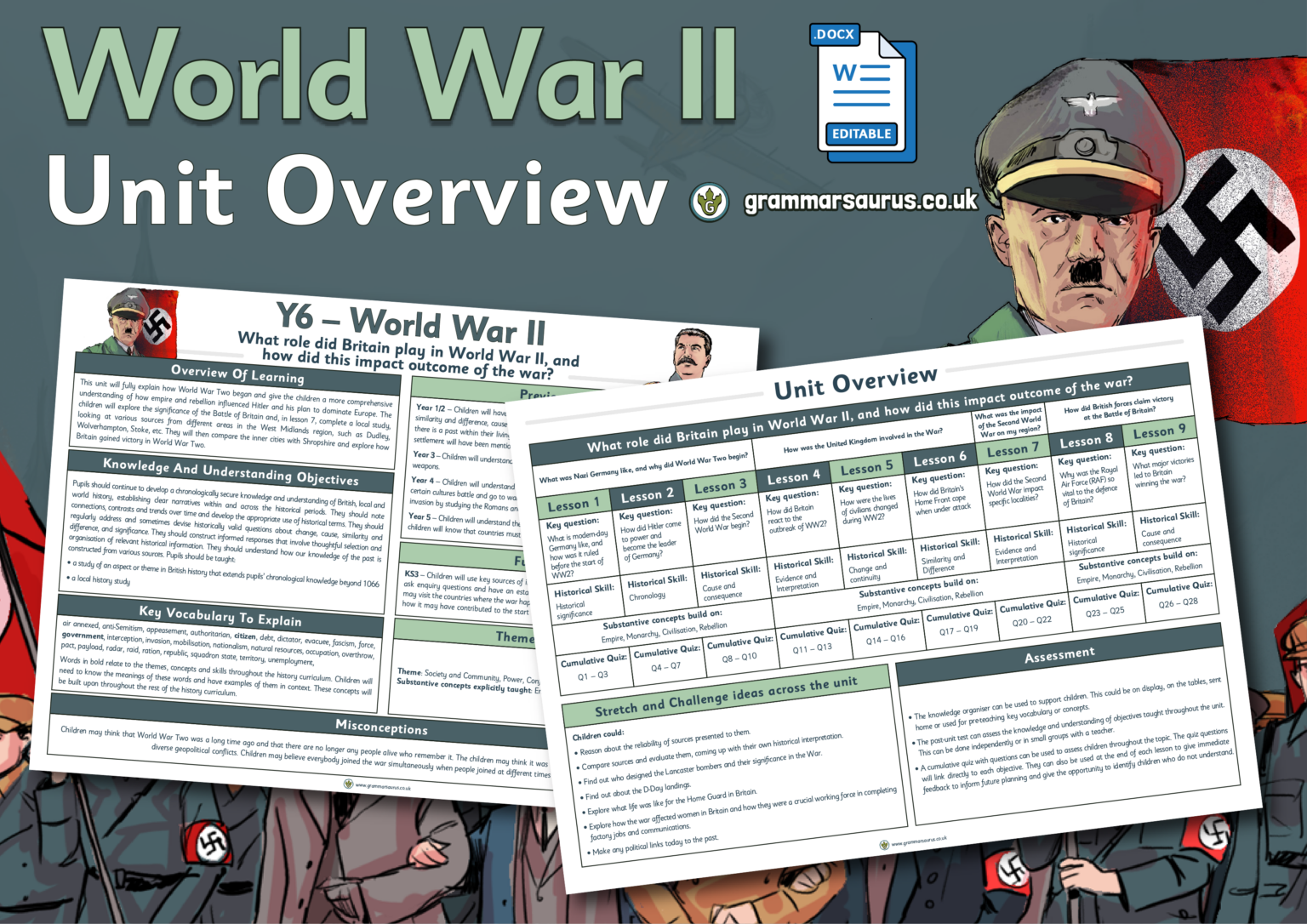 Year 6 History – World War Two – Unit Overview - Grammarsaurus