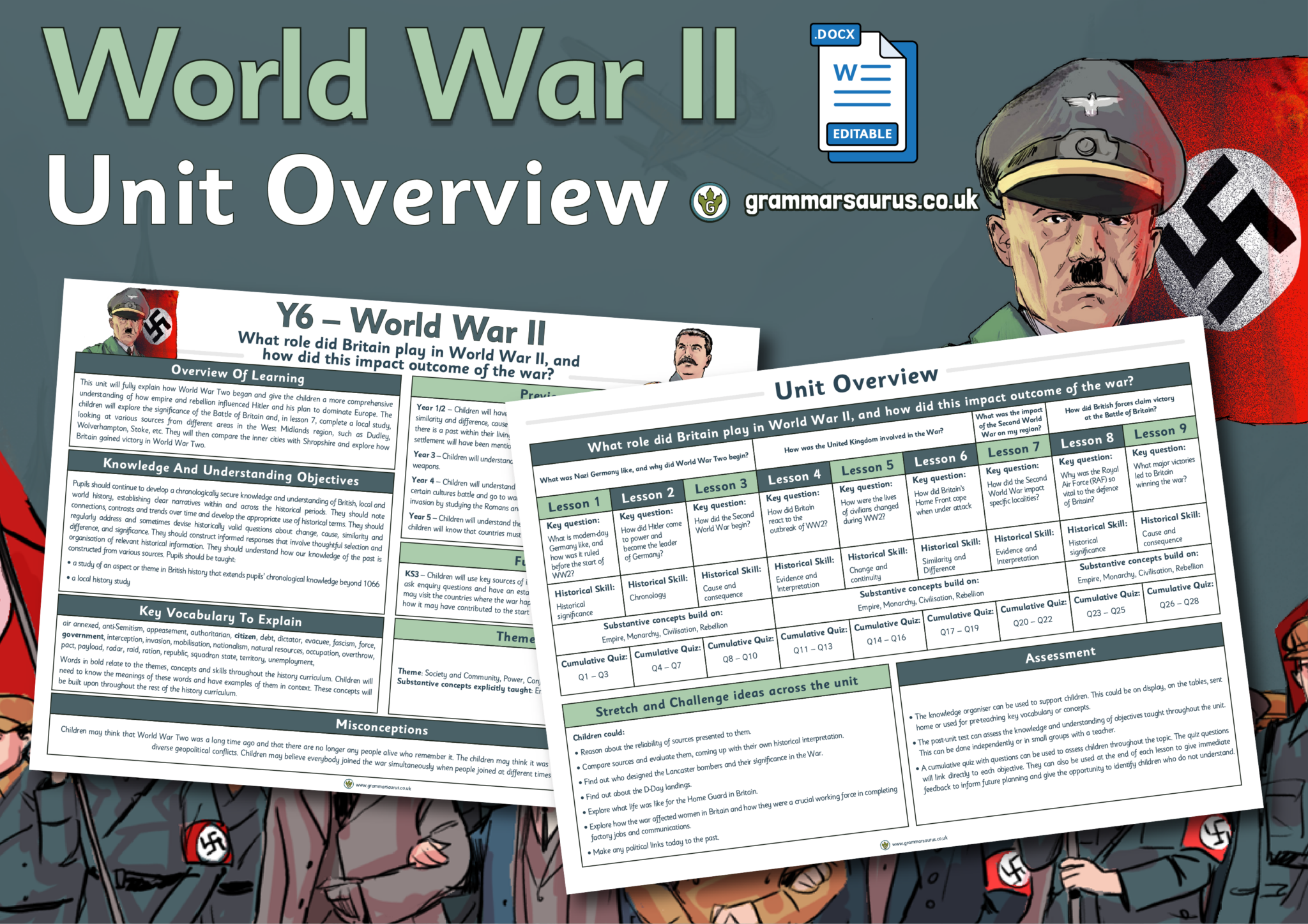 Year 6 History – World War Two – Unit Overview - Grammarsaurus
