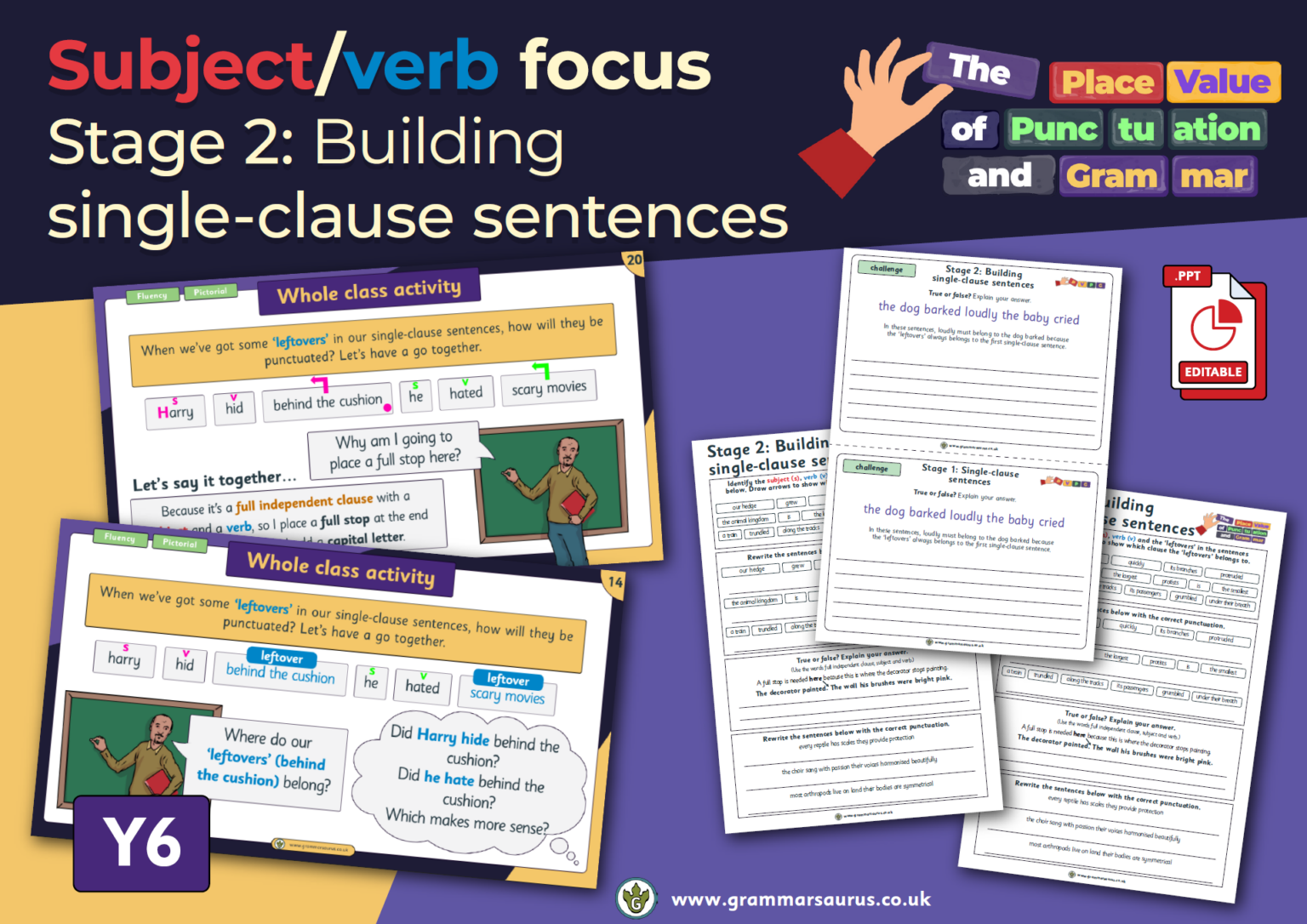 Year 6 The Place Value of Punctuation and Grammar - Building single ...