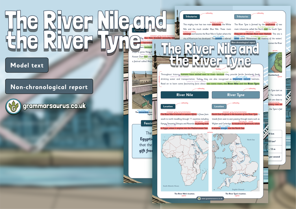 Year 4 Model Text - Non-chronological report - River Nile and River Tyne ( gbsct P4 , 3rd Grade ...