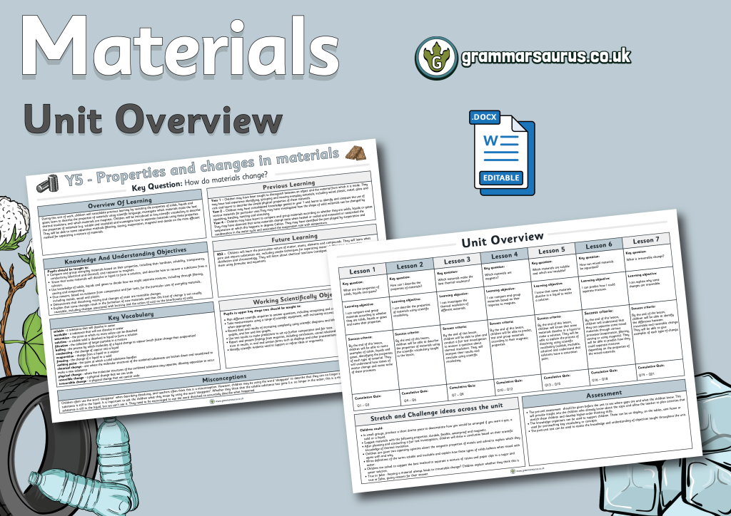 Year 5 Materials - Grammarsaurus