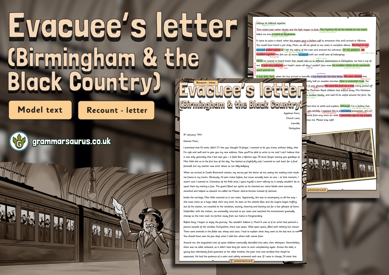 Year 6 Model Text - Recount letter - Evacuee's letter (Birmingham & the ...