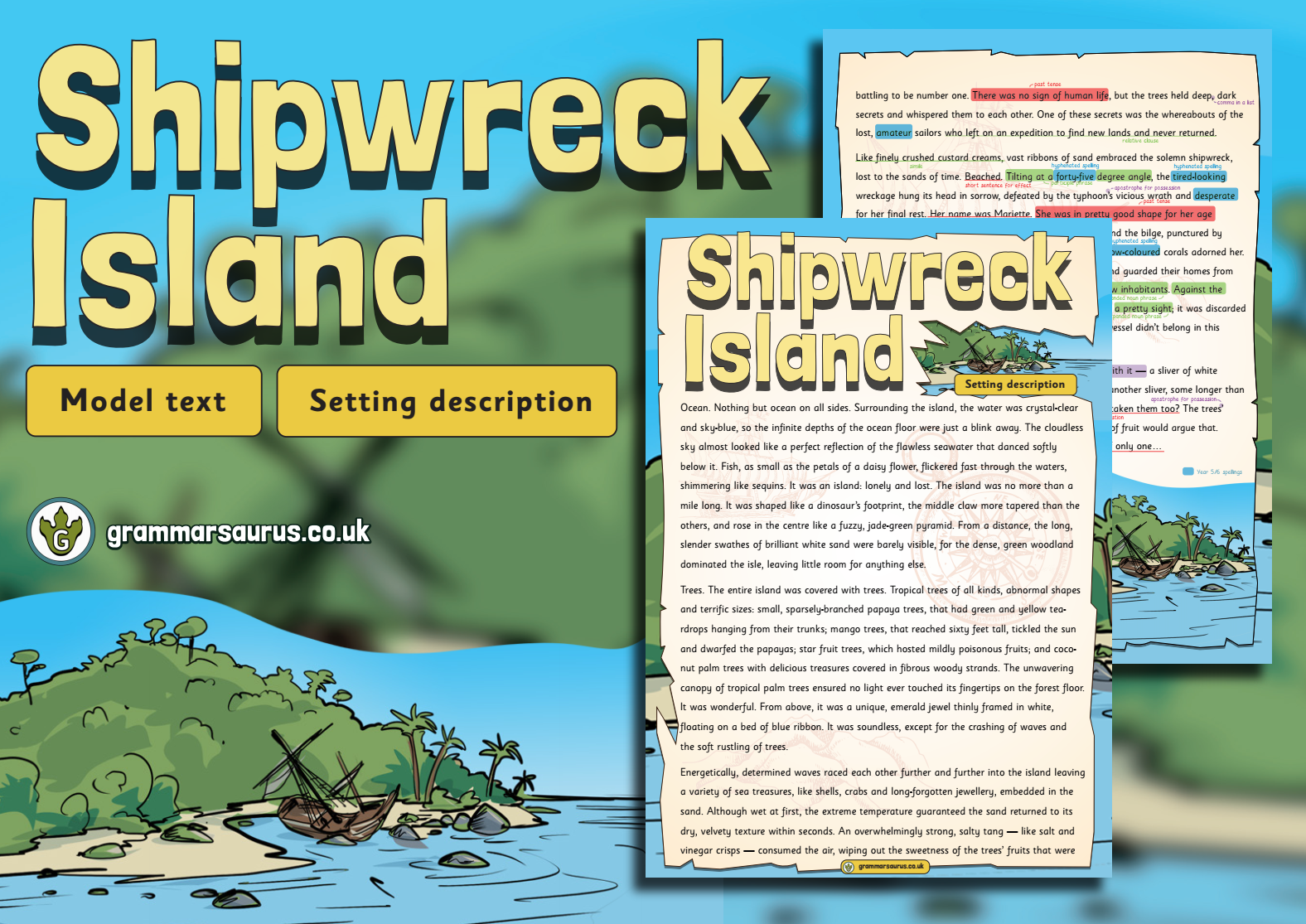 Year 5 Model Text - Setting description - Shipwreck Island ( gbsct P5 ...
