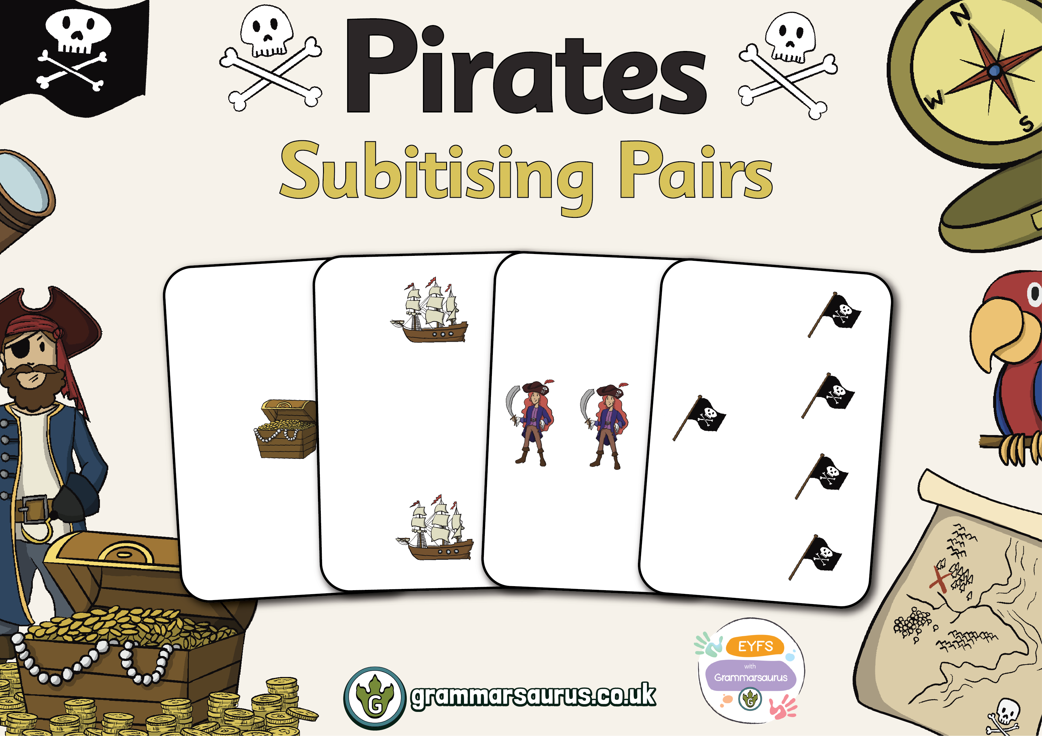 EYFS Pirates – Subitising Pairs - Grammarsaurus