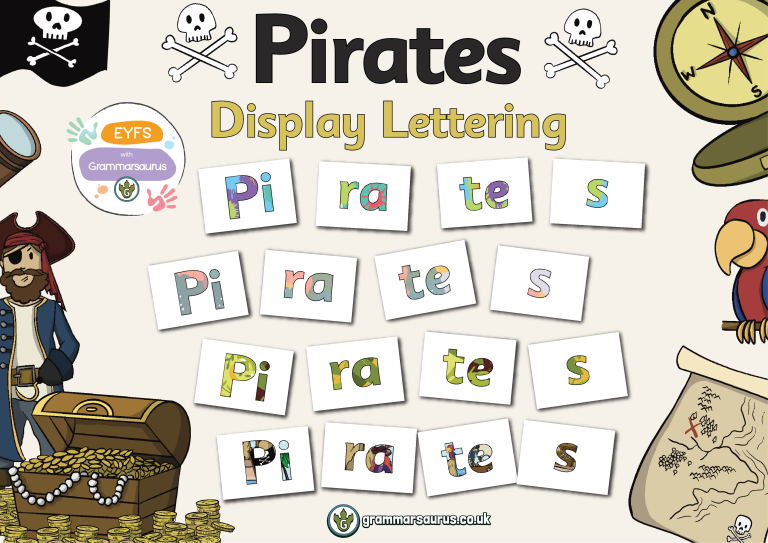 EYFS Pirates – Display Lettering - Grammarsaurus