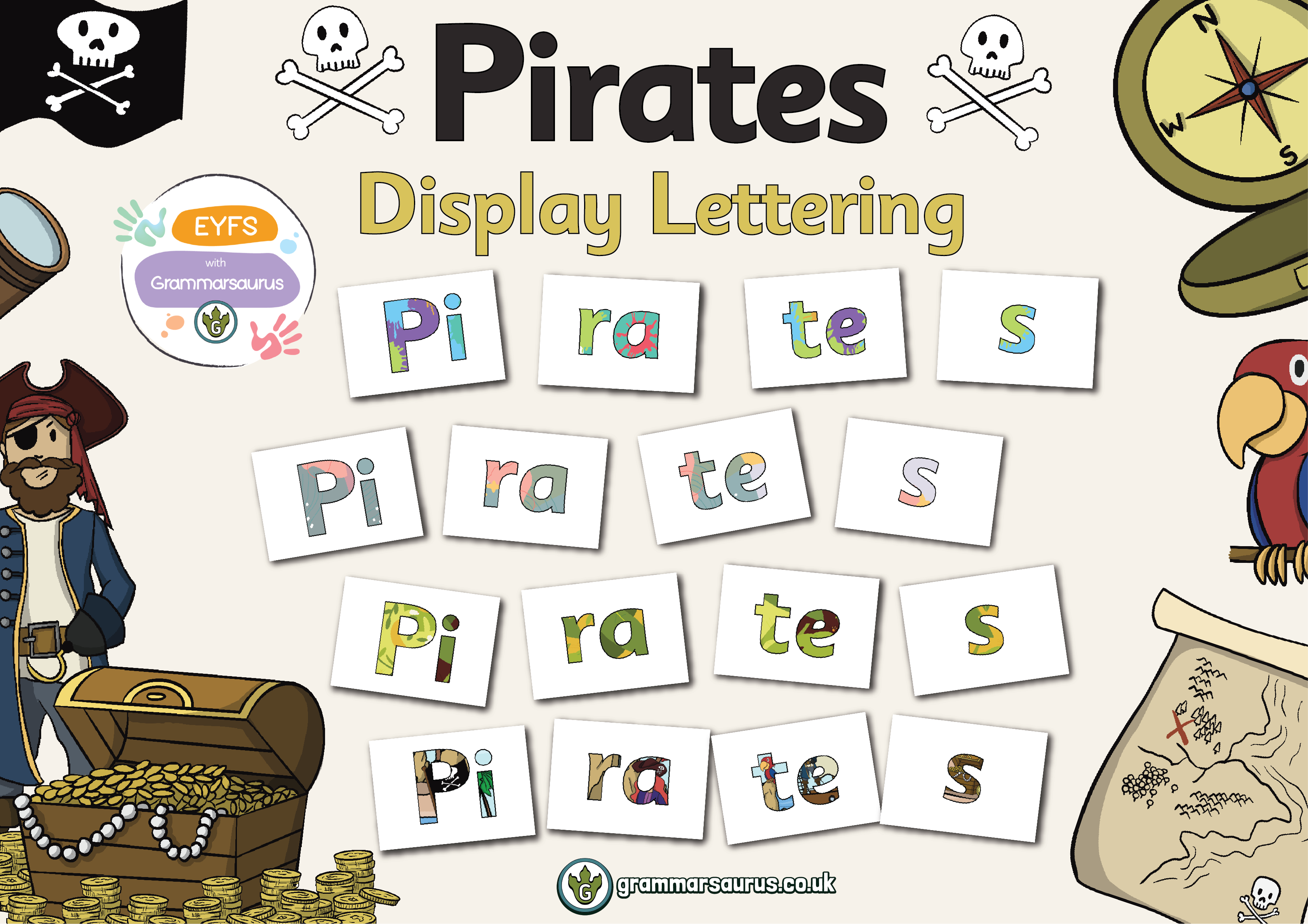 EYFS Pirates – Display Lettering - Grammarsaurus