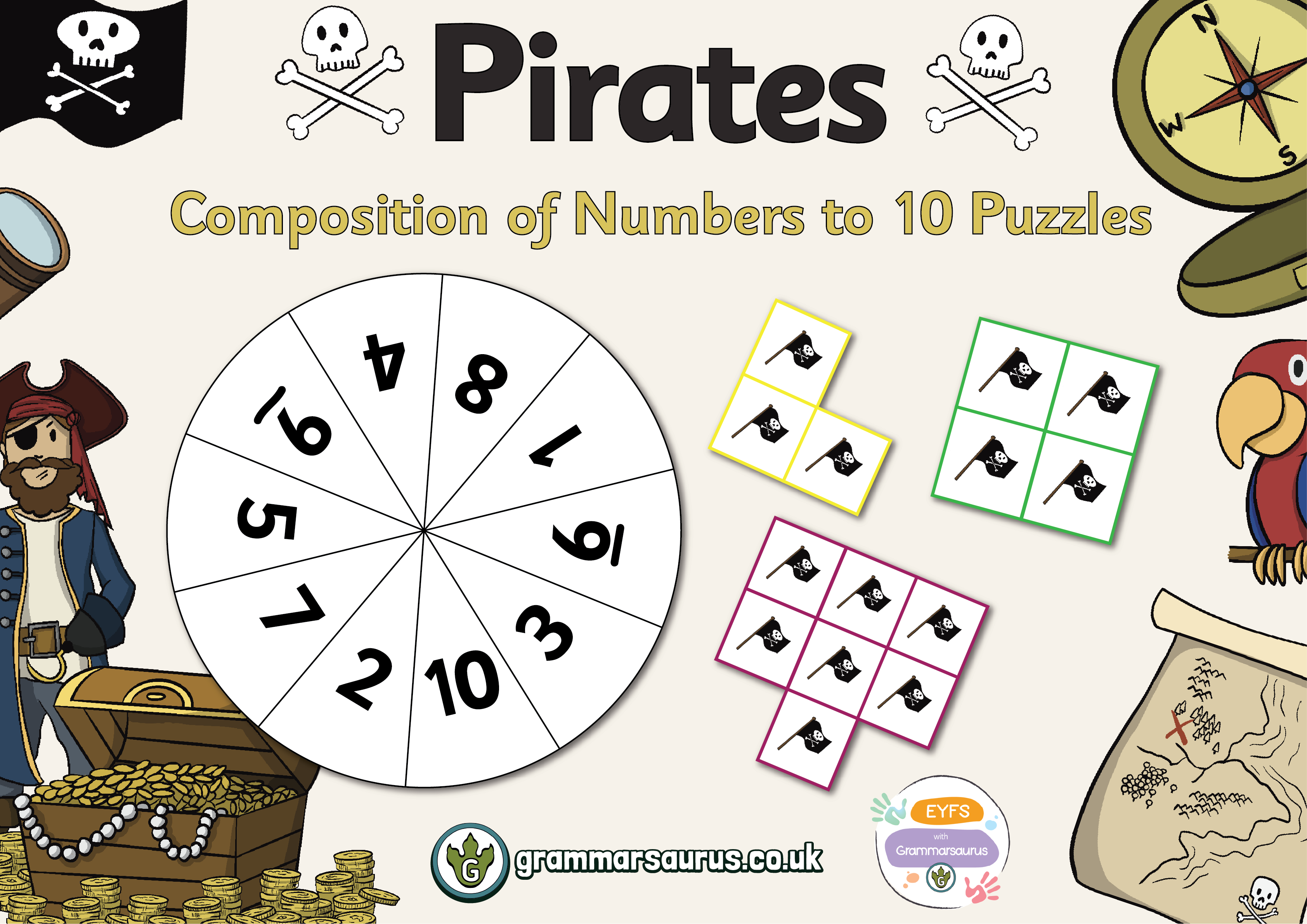 EYFS Pirates – Composition of Numbers to 10 Puzzles - Grammarsaurus