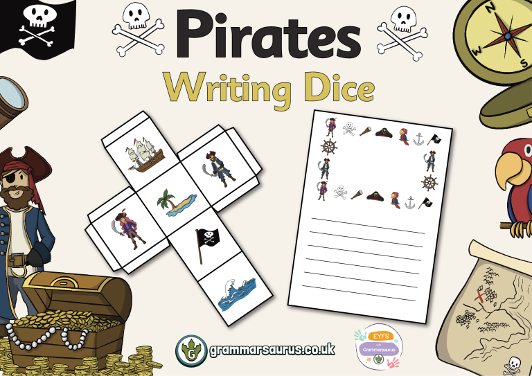 EYFS Pirates – Writing Dice - Grammarsaurus