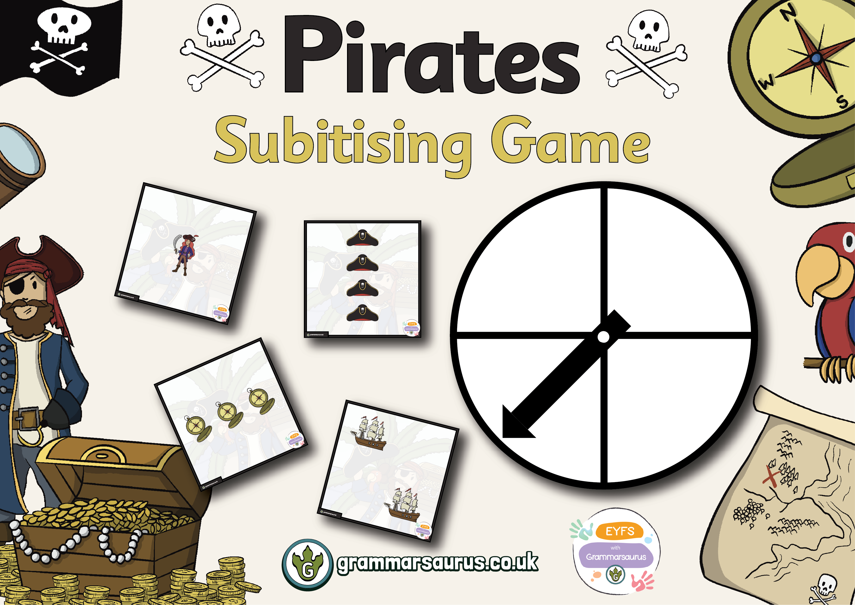 EYFS Pirates – Subitising Game - Grammarsaurus
